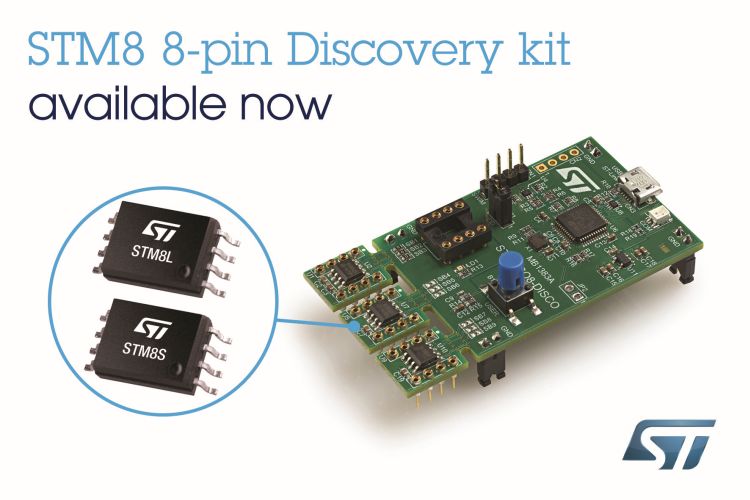 One-Board Discovery Kit Contains Three 8-Pin STM8 Microcontrollers for ...